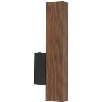 Licht-Erlebnisse Licht-erlebnisse - Applique murale led bois m&eacute;tal 3000 k blanc chaud 270 lm 31 cm haut noyer noir oblong moderne