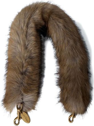Balenciaga faux fur hardware bag strap - Braun