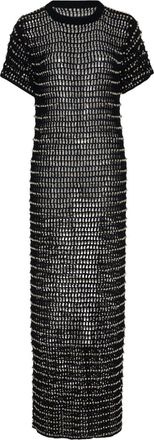 Rosetta Getty robe longue en crochet à perles - Noir