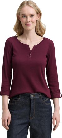 Tom Tailor Damen 1024036 T-Shirt, 16427 - Bordeaux Red, XXS EU