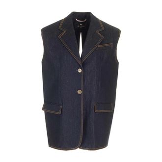 Etro Lurex Denim Weste - - Suits - Damen - Blau - S