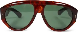 Jacques Marie Mage lunettes de soleil &agrave; monture effet &eacute;caille de tortue - Marron