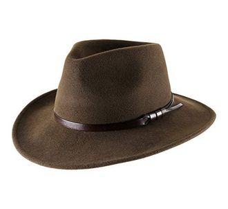 Classic Italy Chapeau Fedora Pliable, imperm&eacute;able, Large Bord, Homme ou Femme Classique Large - Taille 60 cm - Marron
