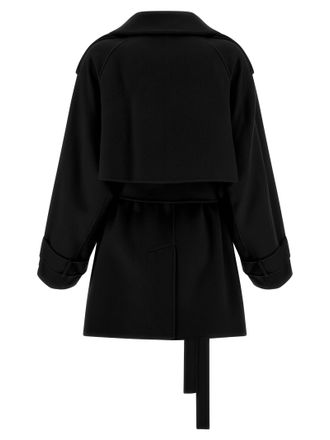 Sportmax Womens Black Virgin Wool Coat Clothing
