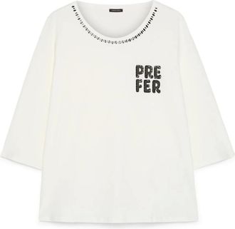 Fiorella Rubino Femme, Tops, Blanc, Taille: 40 FR T-shirt en coton avec lettrage