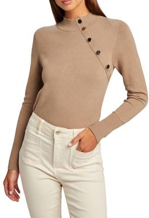 Morgan Pull manches longues boutons décoratifs Taupe S