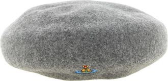 Vivienne Westwood B&eacute;ret en laine avec broderie Orb - Femme - Accessoires - Gris - Taille: S/M
