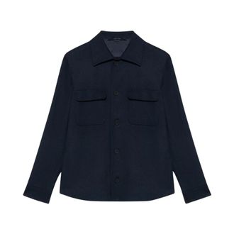 Brooks Brothers Marineblaue Woll-Mischung Overshirt Jacke - - Jackets - Herren - Blau - XL