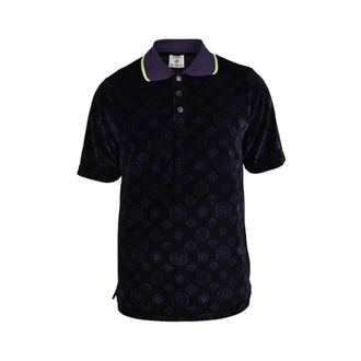 Casablanca Polo en velours monogramm&eacute; - Homme - Tops - Noir - Taille: S