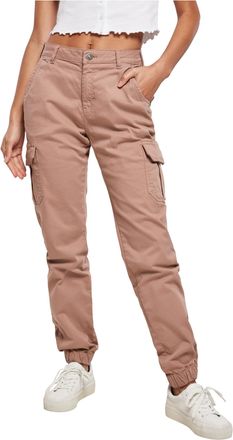 Urban Classics Damen Ladies High Waist Cargo Pants Hose, Duskrose, 27W Regular EU