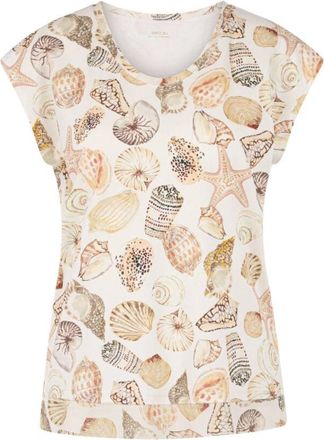 Marc Cain Damen T-Shirt aus Baumwoll-Mix