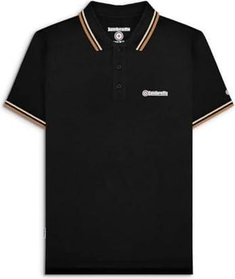 Lambretta Polos à pointes pour homme, Noir/bois cendré/tabac, 4XL