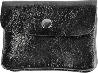 modamoda.de P09 WL Petit portefeuille en cuir véritable pour femme 11 x 1 x 8 cm Fabriqué à la main en Italie, noir métallisé, xs, Moderne