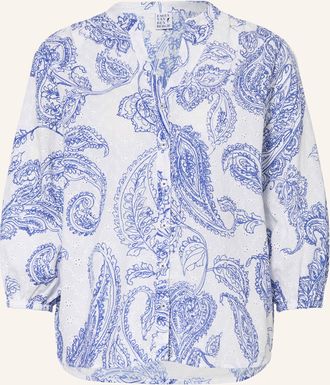 Emily van den Bergh Emily Van Den Bergh Bluse Aus Lochspitze Mit 3/4-Arm blau