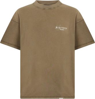 Represent Represent, Homme, Tops, Brun, Taille: XL T-shirt en coton avec logo brod&eacute;