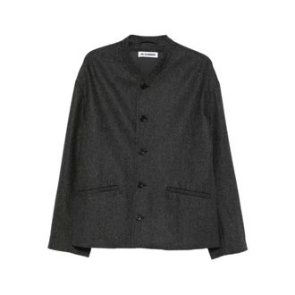 Jil Sander Band-collar Single-breasted Jacket - - Jackets - Herren - Grau - M