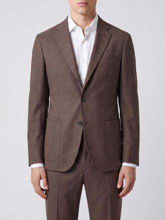 Herno Blazer &eacute;l&eacute;gant droit en lin avec revers crant&eacute;s et poches plaqu&eacute;es