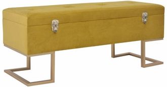 vidaXL Bank mit Staufach 105 cm Senfgelb Samt Vidaxl