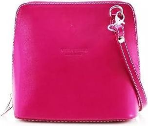 Generic Vera Pelle Sac à bandoulière pour femme en cuir italien élégant et léger, fuchsia