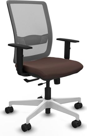 Piqueras y Crespo B&uuml;rostuhl mit Haches-Rollen mit 1D-Armen, h&ouml;henverstellbare Lendenwirbelst&uuml;tze, ausgestattet mit Syncro/Traslack und injiziertem Schaumstoff, Grau/Dun