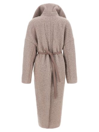 Rick Owens Dracucollar Belted Coat - Beige