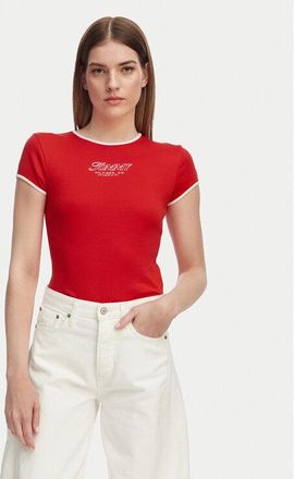 Tommy Hilfiger T-Shirt WW0WW49245 Rot Slim Fit