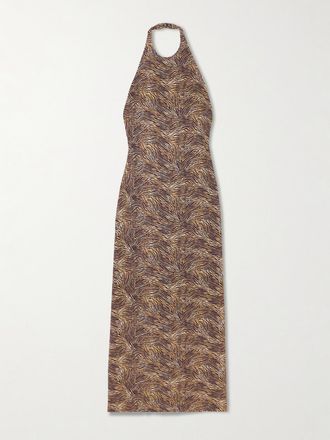 Tove Colette Neckholder-midikleid Aus Cr&ecirc;pe Mit Zebraprint - Animal-Print