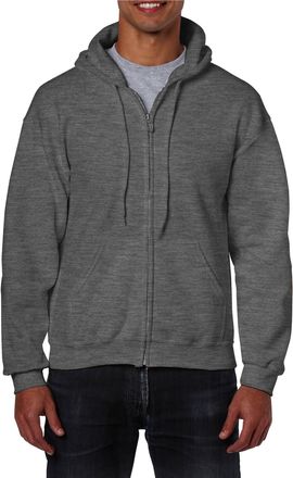 Gildan Heavy Blendâ Full Zip Hooded Sweatshirt Sweatshirt Dark Heather, L Unisex Erwachsene, Dunkel meliert, L