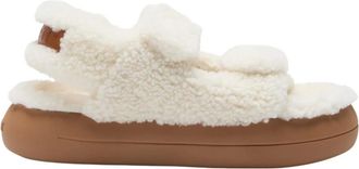 Moon Boot Femme, Chaussures, Blanc, Taille: 37 EU Sandales en peau lain&eacute;e