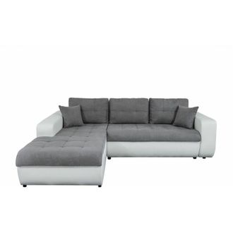 Usinestreet Usinestreet - Canap&eacute; dangle suzie Convertible en Simili et Microfibre - Angle Gauche, Blanc et Gris