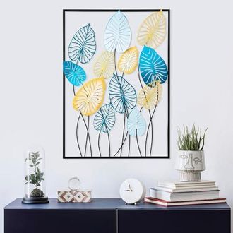 Hanah Home Handmade Decorative Metal Wall Accessory, 50 x 70 cm | 100% Metal (1.5 mm) | Unique Hand-Painted Design, Perfect for Home Decor & Art Lovers