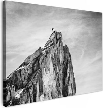 MuchoWow © Wandbilder 70x50 cm Schlafzimmer Home Deko Wohnung Bild Wohnzimmer Fotoleinwand Wand Bilder Leinwand Wall Decor Schwarzweiss - Weiss - Berg - Natur 