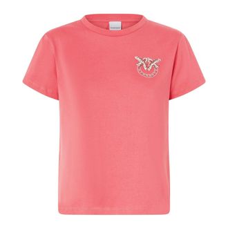 Pinko Pinko, Femme, Tops, Rose, Taille: 44 FR T-shirt Love Birds