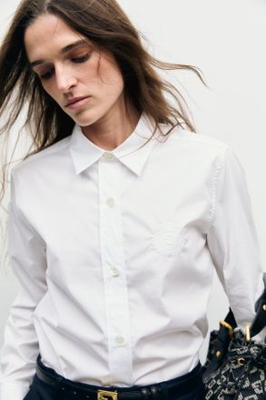 Gerard Darel Chemise en popeline &agrave; blason - LUMA - Blanc