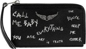 Zadig&Voltaire Femme, Accessoires, Noir, Taille: ONE Size Porte-cartes Graffiti