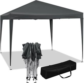 Woltu Tonnelle de Jardin 3x3m WOLTU, Tente Pliante, Protection du Soleil UV 50+, Facile &agrave; Installer Hauteur R&eacute;glable, Anthracite