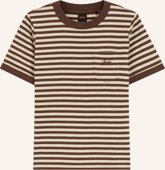 HUGO BOSS T-Shirts C_Ezoe_Stripe Regular Fit schwarz
