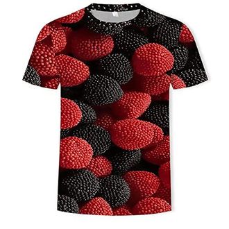 Generic 2026 Nouvelles chemises pour hommes unisexes 3D mode imprim&eacute;es chemises pour adultes hauts &agrave; manches courtes T-shirts, Rouge, 5XL