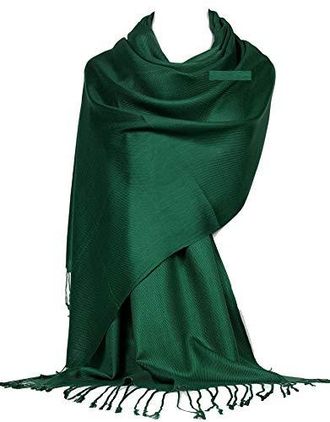 GFM Écharpe style pashmina - Toutes saisons - Tissage sergé doux - B9, B9-ghr-vert foncé., Taille unique