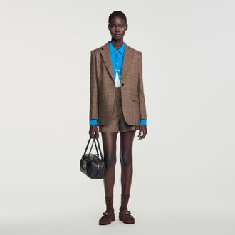Sandro Karierte Wolljacke