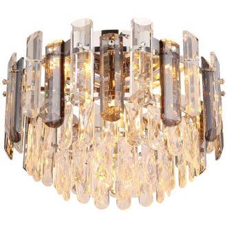 Globo Lighting Plafonnier plafonnier lampe de salon tiges de verre cristaux 5 ampoules d 39 cm