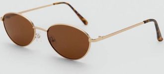 Mango Lunettes de soleil monture m&eacute;tallique or - Femme - Taille unique - MANGO