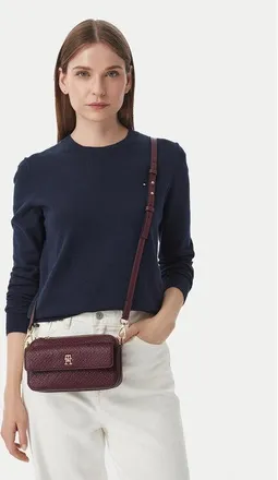 Tommy Hilfiger Handtasche Th Icon Camera Bag Mono AW0AW18922 Dunkelrot