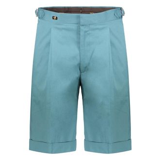 Moorer Bermuda mit Zierfalten - - Shorts - Herren - Blau - M