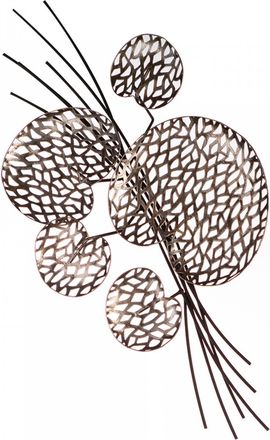 Casablanca Tischdeko/Wanddeko Purley Leaves Metall braun/silberfarben Antikfinish 5 unterschiedlich große Blätter zum Stellen und Hängen H: 10 cm B: 52 cm T: 27c