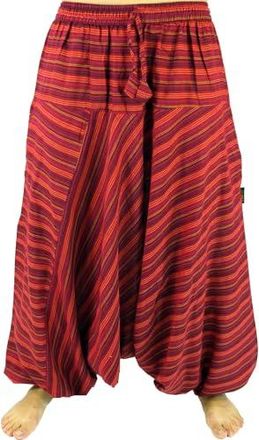 Guru Shop Pantalon sarouel bouffant Aladdin en coton pour femme Rouge Taille 40, rouge, 40