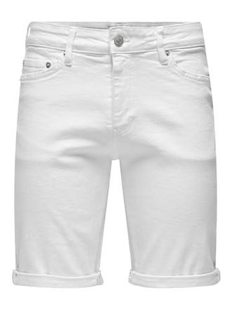 Only & Sons Onsply White 9297 Azg DNM Short, Blanc, XS Homme