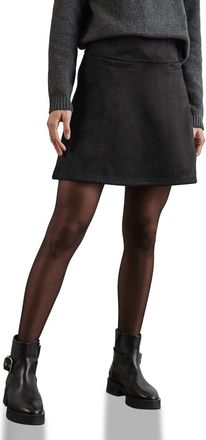 Street One Damen A361615 Rock im Velours-Look,Schwarz, 40