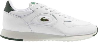 Lacoste Linetrack Sneaker f&uuml;r Herren, Leder (Wei&szlig;/Gr&uuml;n)