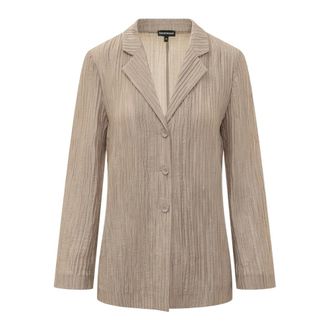 Emporio Armani Woven Blazer - Femme - Vestes - Beige - Taille: 36 FR